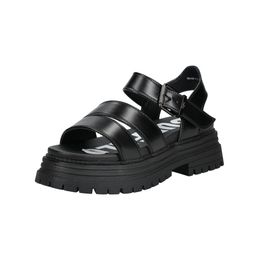 Riemchensandale Buffalo "Buffalo Sandalen Lederimitat", Damen, Gr. 40, schwarz, Lederimitat, Schuhe Riemchensandale