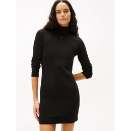 Sweatkleid Tommy Jeans "TJW ESS TURTLENECK SWEATER DRESS", Damen, Gr. S (36), N-Gr, schwarz, Jersey, Obermaterial: 100% Baumwolle, unifarben, regular fit, Kleider
