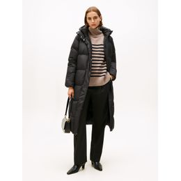 Daunenmantel Tommy Hilfiger "MODERN DOWN REG MAXI COAT", Damen, Gr. XL (42), schwarz, Steppware, Obermaterial: 100% Polyester, unifarben, Mäntel, mit wärmenden Daunen gefüttert