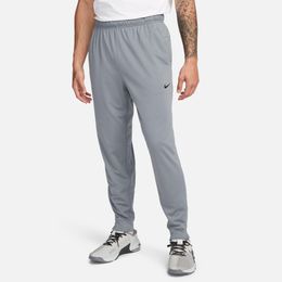 Trainingshose Nike "DRI-FIT TOTALITY MENS TAPERED FITNE", Herren, Gr. L, N-Gr, grau (smoke grau, schwarz), Obermaterial: 100% Polyester, Hosen