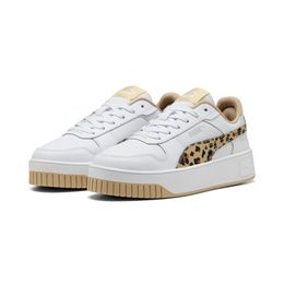Sneaker Puma "CARINA STREET ANIMAL FLAIR", Damen, Gr. 36, Puma wei&szlig;, toasted almond, Puma silber, Lederimitat, Schuhe Sneaker