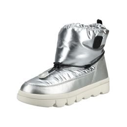Stiefelette Geox "Geox Stiefelette Lederimitat/Nylon", Kinder, Gr. 31, schwarz (silber, schwarz), Lederimitat, Textil, Schuhe