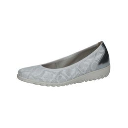 Ballerina Caprice "Caprice Ballerinas Leder", Damen, Gr. 38, silber, Leder, Schuhe Ballerina