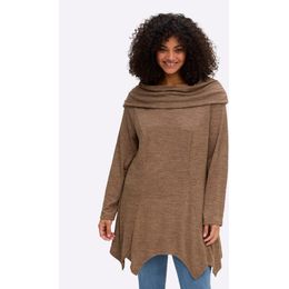 Sweatshirt sheego by Joe Browns, Damen, Gr. 48/50, braun, meliert, 62% Polyester, 30% Viskose, 8% Elasthan, meliert, unifarben, Sweatshirts