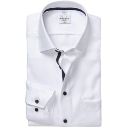 Langarmhemd MARVELIS, Herren, Gr. 41, N-Gr, weiß, Web, Obermaterial: 100% Baumwolle, 2-Knopf-Manschette, Hemden, Businesshemd, New-Kentkragen, modern fit