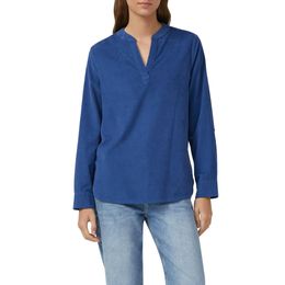 Langarmbluse s.Oliver, Damen, Gr. 36, dusty indigo, Web, Obermaterial: 68% Baumwolle, 32% Viskose, unifarben, regular fit normal, Rundhals, Aufschlag, Blusen, mit Turn-Up