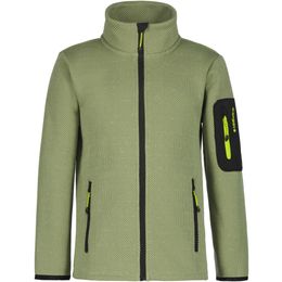Funktionsjacke Icepeak "K FLEECEJACKE KEVELAER", Kinder, Gr. 152, grün (asparagus), Web, Obermaterial: 100% Polyester, Sportlich, regular fit hüftlang, elastischer Bund, Jacken, mit hohem Stehkragen