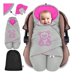 Kidiz® Baby Einschlagdecke Babyschale Winter Herbst Babydecke mit Kapuze & Tasche Universal Fußsack kompatibel mit Maxi-Cosi, Römer, Buggy, Kinderwagen & Autositz isolierend gegen Wind, Nässe & Kälte