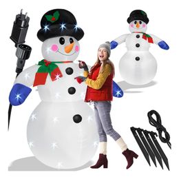 Kesser® Aufblasbarer Schneemann XXL 240cm LED-Beleuchtung mit Befestigungsmaterial & geräuscharmen Gebläse Deko Weihnachts-Figur Weihnachten Weihnachtsdekoration Innen & Außen Witterungsbeständig IP44