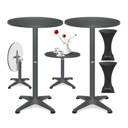 Kesser® 2in1 Stehtisch klappbar Bistrotisch Aluminium Edelstahlplatte höhenverstellbar 70cm / 115cm Partytisch Tisch In- & Outdoor Hochzeit Empfangstisch Klapptisch inklusive Regencover