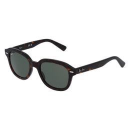 Ray-Ban RB 4398 ERIK | Unisex-Sonnenbrille | Fassung: Vollrand, Quadratisch, Propionat, Havanna | Glasfarbe: Grün