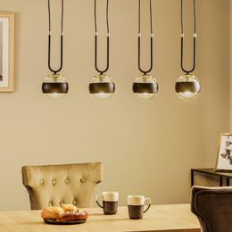 EMIBIG LIGHTING H&auml;ngeleuchte Linear, schwarz/klar, vierflammig