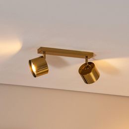 ARGON Deckenspot Chloe verstellbar, 2-flammig, Stahl messingfarben