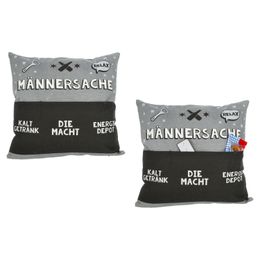 SONSTIGE Kissen MÄNNERSACHE grau