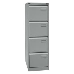 Bisley H&auml;ngeregistraturschrank LIGHT, 1-bahnig, 4 Sch&uuml;be, DIN A4, silber