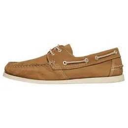 Bootsschuh Henry Stevens "Elia M DS Freizeitschuh", Herren, Gr. 44, beige, Kalbsnubuk, Schuhe, Herren Halbschuh Leder handgefertigt, Slipper