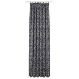 Vorhang ADAM "Flower Cuvée" Gr. 1, blau (indigo), B:145cm H:145cm, Jacquard, Baumwolle (Bio-Baumwolle), Gardinen, aus 100% Bio-Baumwolle, Kräuselband (1 St)
