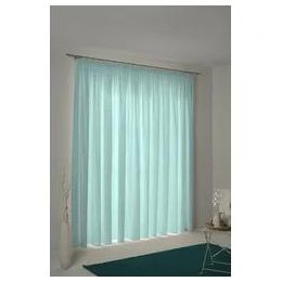Vorhang ADAM "Uni Collection" Gr. 2, blau (türkis), B:145cm H:175cm, Jacquard, Baumwolle (Bio-Baumwolle), Gardinen, aus 100% Bio-Baumwolle, Kräuselband (1 St)
