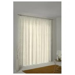Vorhang ADAM "Flower Cuvée" Gr. 3, beige (naturweiß), B:145cm H:225cm, Jacquard, Baumwolle (Bio-Baumwolle), Gardinen, aus 100% Bio-Baumwolle, Kräuselband (1 St)
