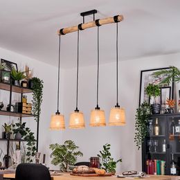 hofstein Lindberg Hängeleuchte Naturfarben, Schwarz, 4-flammig