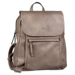 Rucksack Gabor "Mina", Gr. B/H/T: 26cm x 31cm x 10cm, beige, Polyurethane, clean, unifarben, klassisch, Rucksäcke, aus weichem leichten Lederimitat, lässig im praktischen Format