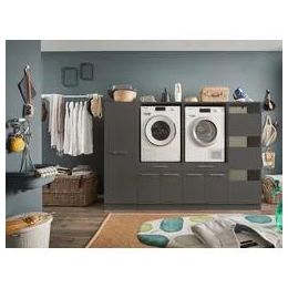 Mehrzweckschrank-Set LAUNDREEZY "LAUNDREEZY LDSK14", grau (anthrazit), B:235cm H:162cm T:67,5cm, Holzwerkstoff, Kastenmöbel-Sets, Breite 235 cm
