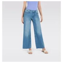 Weite Jeans MAC "WIDE", Damen, Gr. 34, Länge 30, blau (winter baby blau), Denim/Jeans, Obermaterial: 91% Baumwolle, 7% Elastomultiester, 2% Elasthan, unifarben, casual, weit knöchellang, Jeans, im Five-Pocket Style