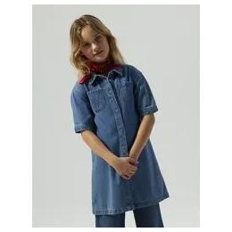 Jeanskleid name it "NKFJANNET DNM DRESS 8157-OV D", Mädchen, Gr. 152, N-Gr, blau (medium blau denim), Denim/Jeans, Obermaterial: 100% Baumwolle, unifarben, Casual, Kleider