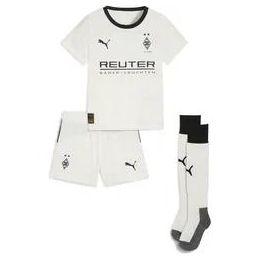 Trainingsanzug Puma "Borussia Mönchengladbach 25/26 Heimtrikot Kinder", Herren, Gr. 98, schwarz-weiß (warm weiß schwarz), Obermaterial: 100% Polyester; Rippe: 100% Polyester, Sportanzüge