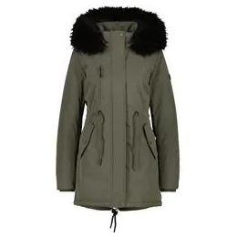 alife and kickin Winterjacke ALIFE & KICKIN "Damen KierseyAK A", Damen, Gr. XXL, olive drab, 100% Polyester, Jacken, Kurzer Mantel mit weichem Teddy-Innenfutter und abnehmbarer Kapuze