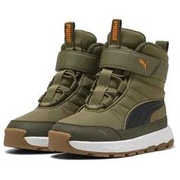 Winterboots Puma "EVOLVE BOOT AC+ PS", Kinder, Gr. 34, Puma olive, Puma schwarz, orange glo, Textil, Schuhe, Snowboots, Winterstiefel, Winterschuhe