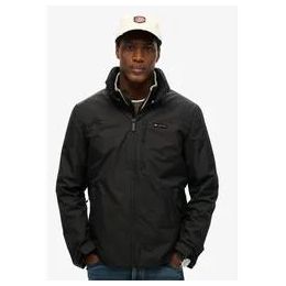 Outdoorjacke Superdry "NON HOOD LOGO WINDBREAKER", Herren, Gr. L, schwarz (jet schwarz), Web, Obermaterial: 100% Polyester, unifarben, hüftlang, Jacken