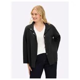 Cardigan sheego, Damen, Gr. 48/50, anthrazit, meliert, 50% Viskose, 28% Polyester, 22% Polyamid, meliert, Strickjacken