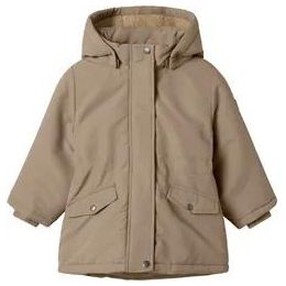 Parka name it "NMFMARLOW PARKA JACKET PB", Mädchen, Gr. 128, silber mink, Web, Obermaterial: 100% Polyester, unifarben, regular fit normal, Jacken