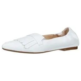 Ballerina Peter Kaiser "Peter Kaiser Slipper Leder", Damen, Gr. 40,5, weiß, Leder, Schuhe