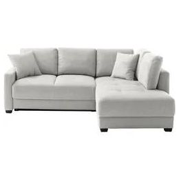 Ecksofa MR. COUCH "Pierre, L-Form mit BoxSpring", novaclean senseo 4 silber, B:235cm H:91cm T:186cm, 95% Polyester / 5% Nylon, Sofas, Mit Boxpring-Taschenfederkern