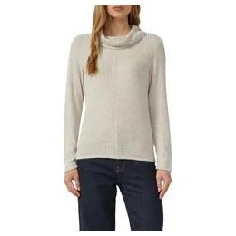 Langarmshirt s.Oliver, Damen, Gr. 46, golden gelb check, Strick, Obermaterial: 75% Viskose, 22% Polyester, 3% Elasthan, Strukturmuster, unifarben, relaxed fit normal, ohne Ausschnitt, Shirts, mit Rollkragen
