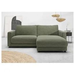 Ecksofa Home Affaire "Ecksofa Jiro, L-Form, große Sitztiefe, Breite 226 cm", oliv, B:226cm H:85cm T:190cm, 100% Polyester, Sofas, lose Sitz- & Rückenkissen, weicher Polsteraufbau, komfortabel & modern