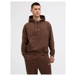 Jack & Jones Kapuzensweatshirt JACK & JONES "JORNORREBRO EMB SWEAT HOOD NOOS", Herren, Gr. S, deep mahogany, angeraute Sweatware, Obermaterial: 89% Baumwolle, 11% Polyester, unifarben, Modisch, relaxed fit normal, Rundhals, Rippbündchen, Sweatshirts