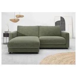 Ecksofa Home Affaire "Ecksofa Jiro, L-Form, große Sitztiefe, Breite 226 cm", oliv, B:226cm H:85cm T:190cm, 100% Polyester, Sofas, lose Sitz- & Rückenkissen, weicher Polsteraufbau, komfortabel & modern