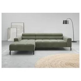 Ecksofa Home Affaire "Ecksofa Claya, L-Form, Kopfteilverstellung, Breite 258 cm", turtle, B:258cm H:71cm T:179cm, 88% Polyester, 12% Polyacryl, Sofas, Moderne Steppung, weicher Polsteraufbau & saugroboterfreundliche Höhe