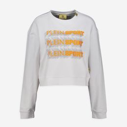 Plein Sport Wei&szlig;es Sweatshirt mit gesticktem Logo