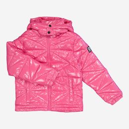 Diesel Rosafarbene glänzende Steppjacke mit Kapuze