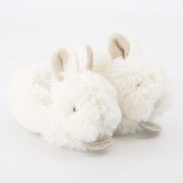 Beigefarbene Babyschuhe mit Kaninchen-Design