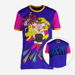 Dolce & Gabbana Mehrfarbiges T-Shirt mit Power Pig-Motiv