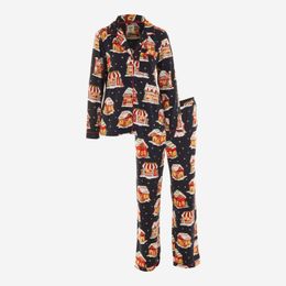 Chelsea Peers Dunkelblaues Pyjamaset aus Hemd und Hose