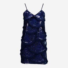 Pinko Dunkelblaues Minikleid aus Pailletten
