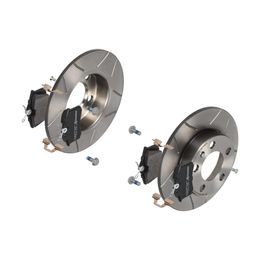 Brembo Bremsensatz, Scheibenbremse hinten rechts links Geschlitzt 230mm für SKODA VW SEAT PEUGEOT (FAW) RELY (SVW) AUDI LANCIA DS RENAULT ROEWE (SAIC)