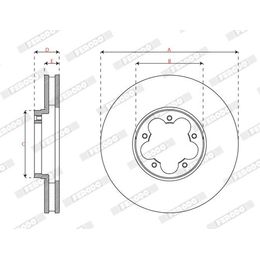 Ferodo Bremsscheibe vorne rechts links belüftet 308mm für FORD 2168836 BK211125EA BK211125FA DDF3057C