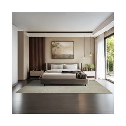 TecTake&reg; Kurzflorteppich, verschiedene Gr&ouml;&szlig;en und Farben, allergikerfreundlich, rutschfeste Unterseite